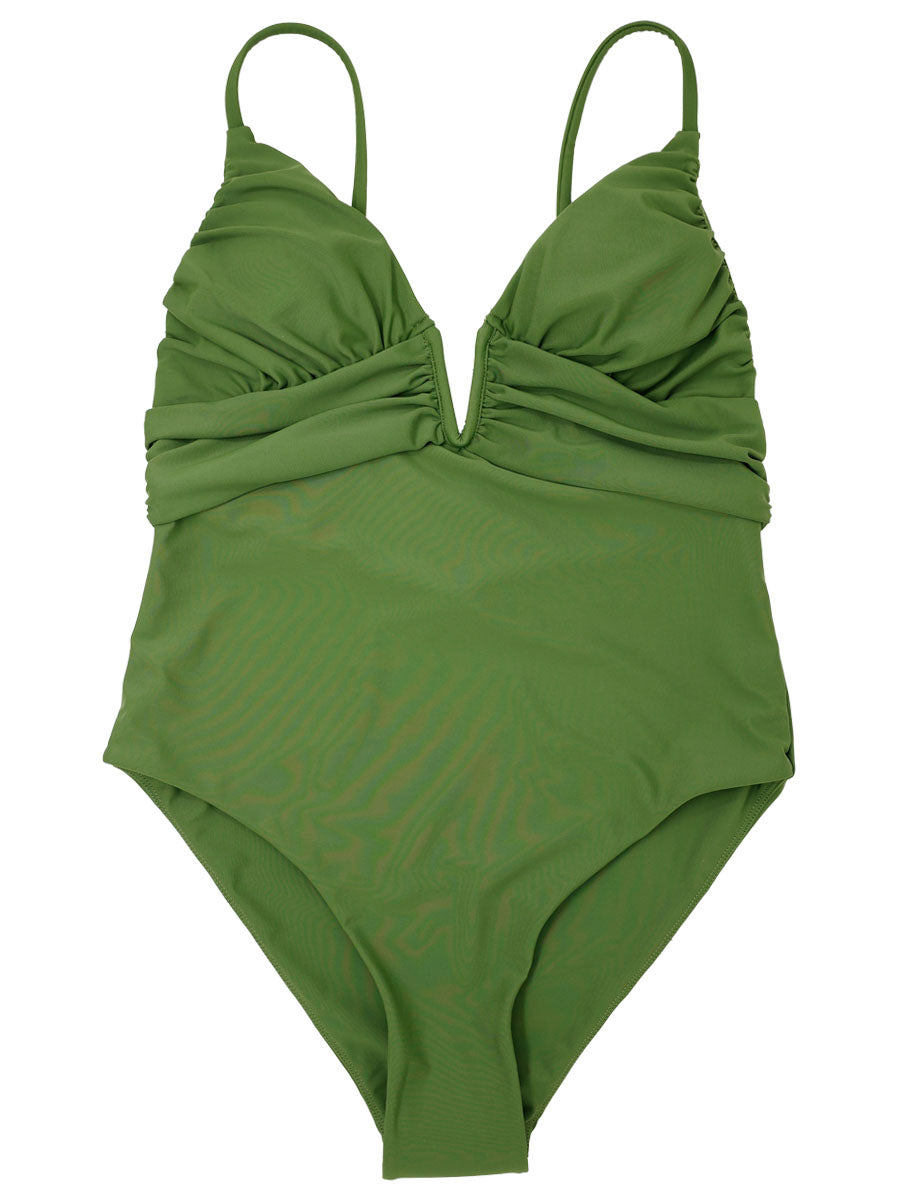 Aloe Textured Ruched One-Piece Bikini - Adjustable, Flattering Fit ...