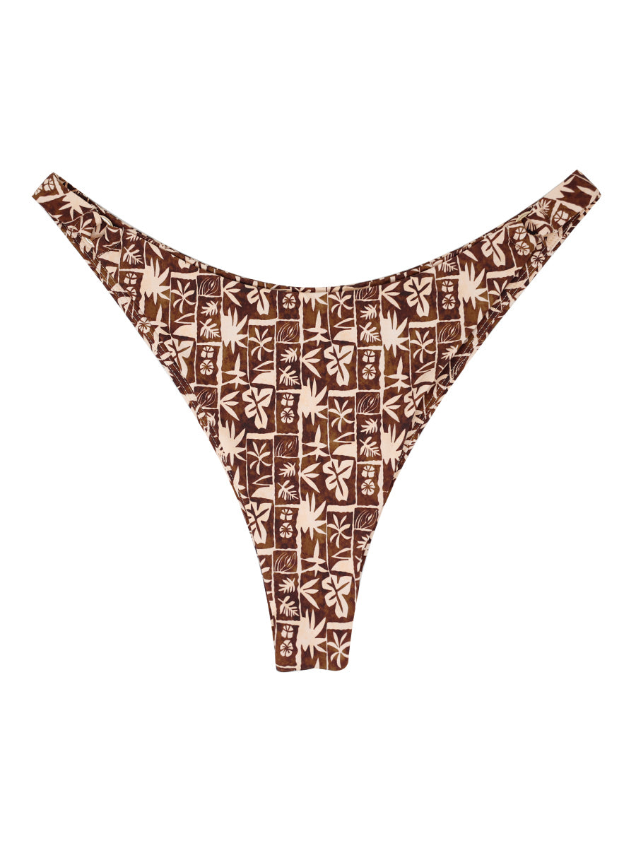 Brown Tropic Bikini Bottoms – High Cut, Cheeky Fit | Serei Swim