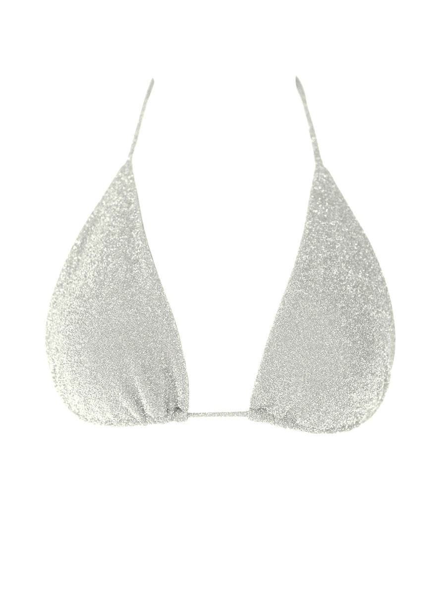 AKARA Women's Triangle Bikini Top | White String Bikini | Minimal Swim ...