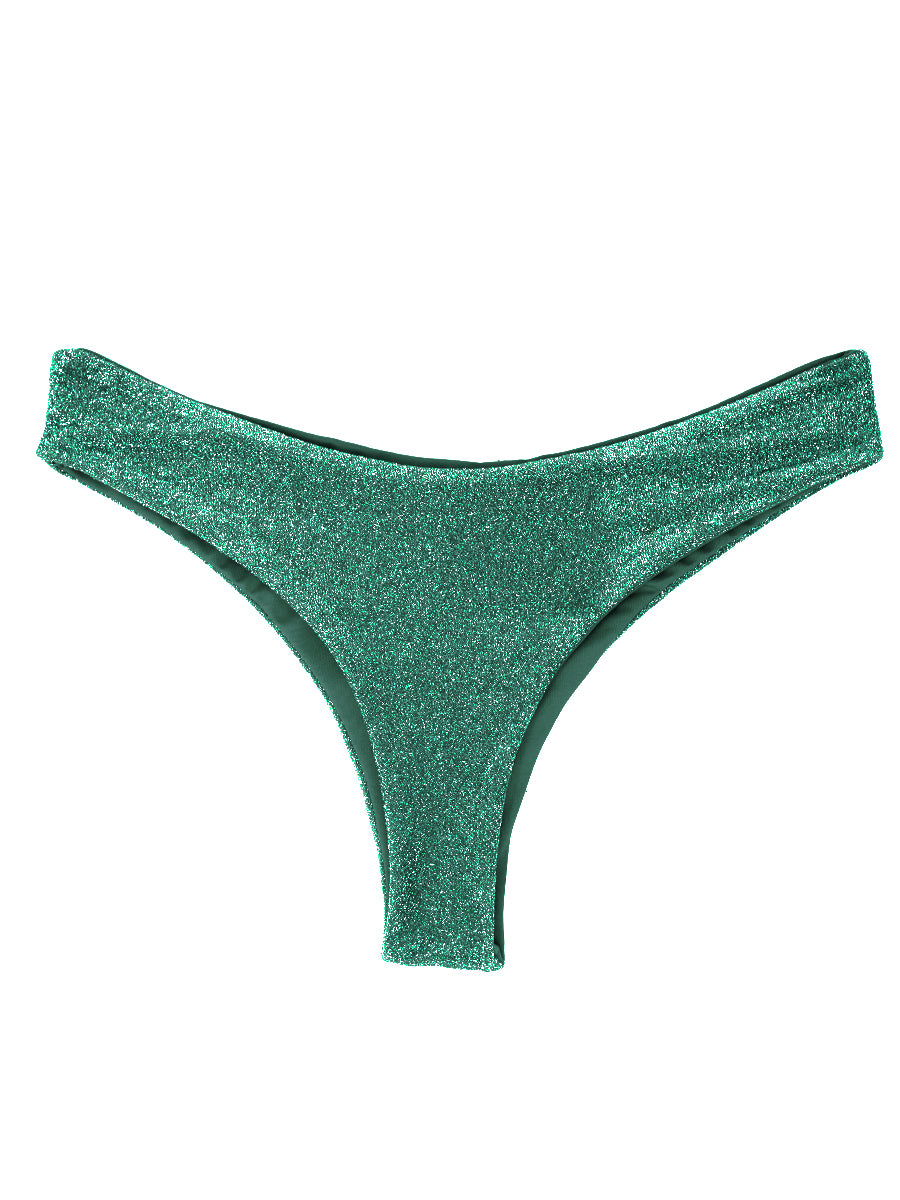 Women's High Cut Cheeky Green Bikini Bottoms – Serei Swim
