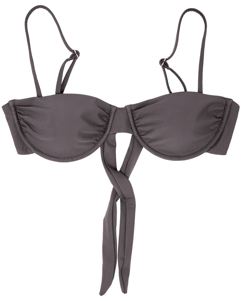 Kiri Ruched Underwire Bikini Top - Adjustable, Feminine Style – Serei Swim