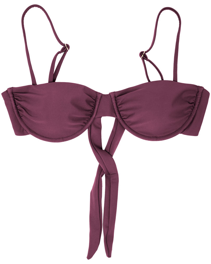 Kiri Ruched Underwire Bikini Top - Adjustable, Feminine Style – Serei Swim